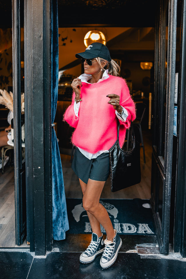 Grungemama Ariella neon coral sweater